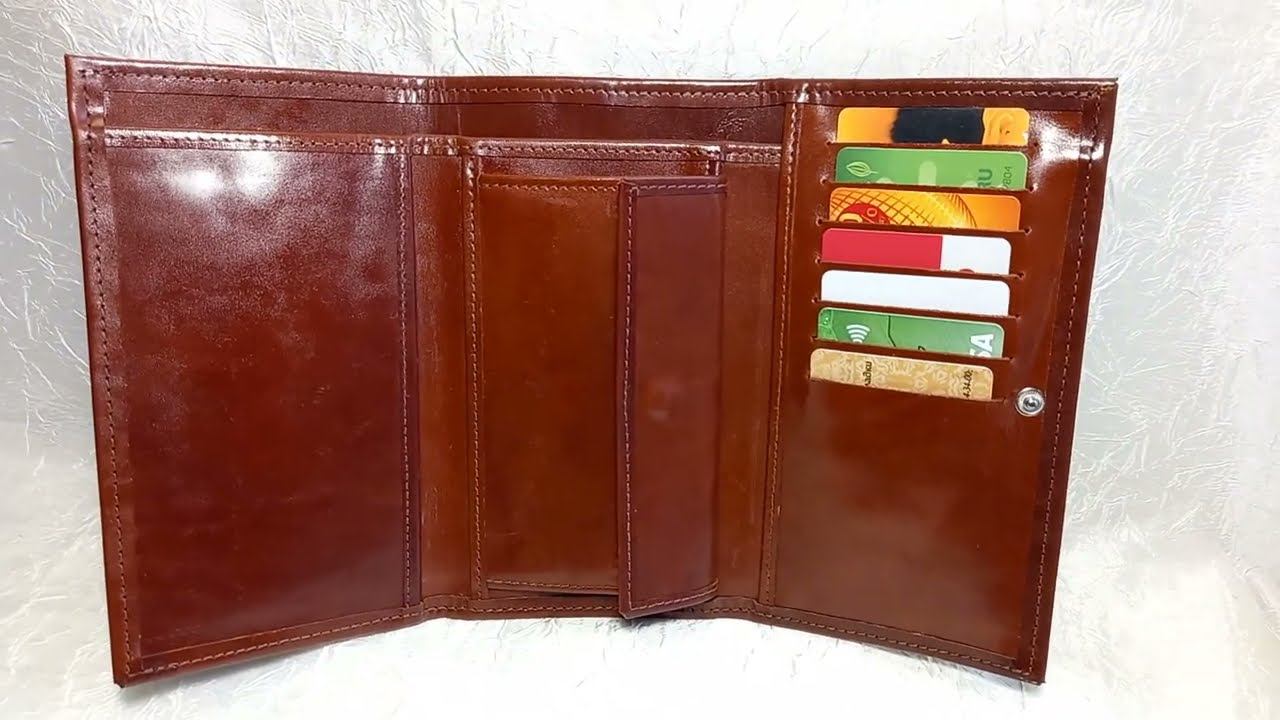 Портмоне мужское. Изделия из кожи. СКСтиль. Портмоне из кожи хромового дубления. Видео обзор.