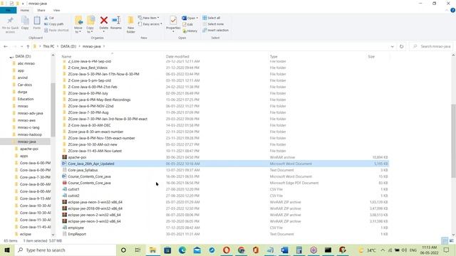 CORE JAVA tutorials | Demo - 5 | by Mr | Nageswar Rao On 06-05-2022 @10 ...
