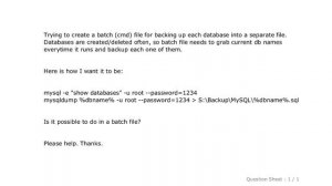 MySQL : Batch-file for mysqldump to backup each database into a separate file