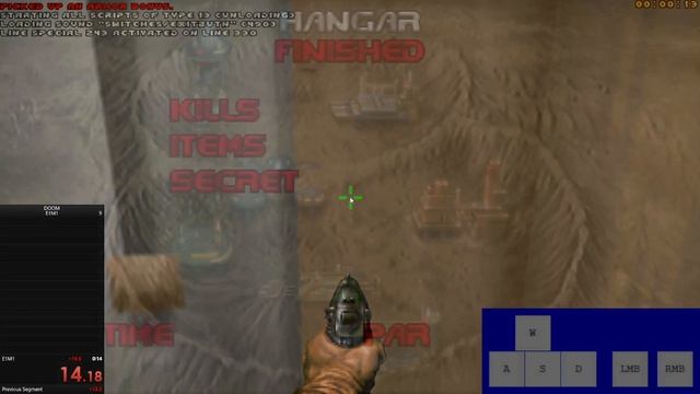 DOOM E1M1 Скоростное прохождение за 14 секунд.