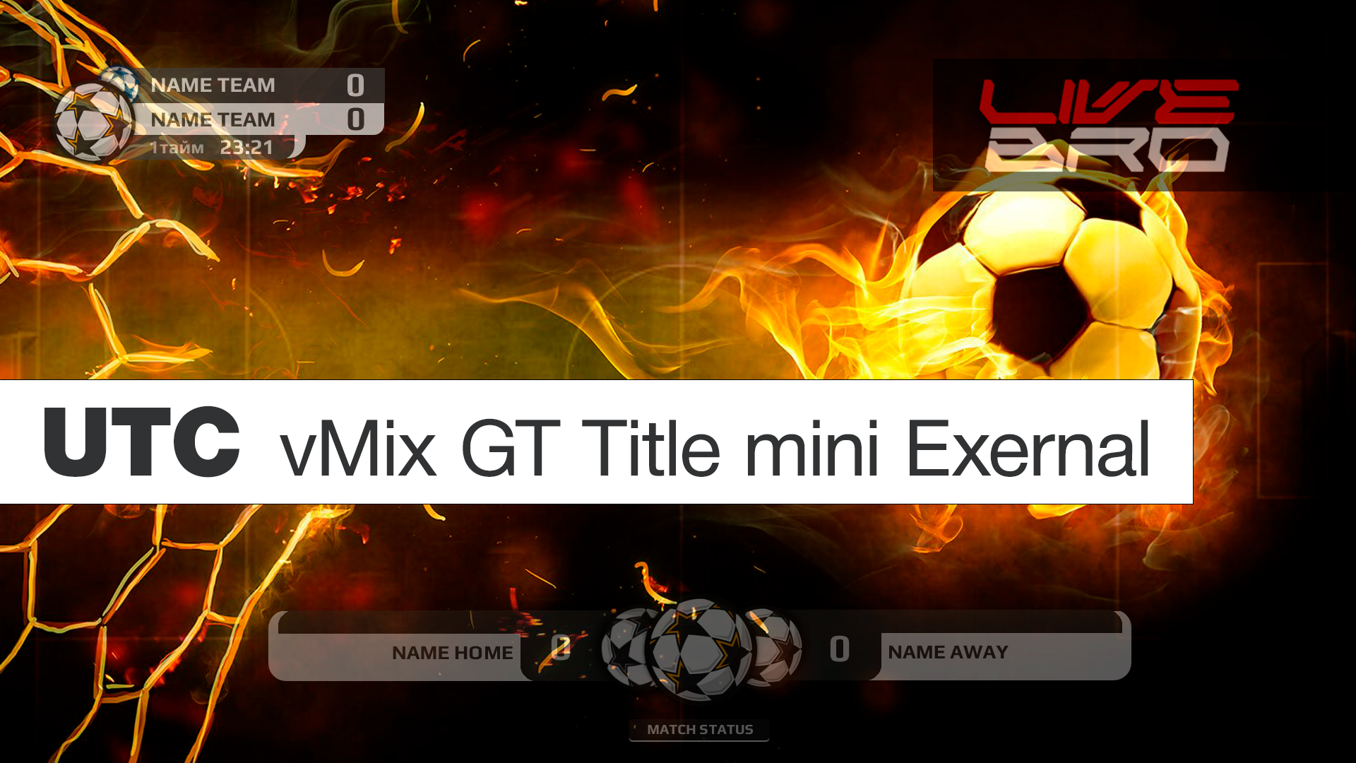 UTC vMix GT Title mini External - Краткий обзор, мини пакет графики и управления