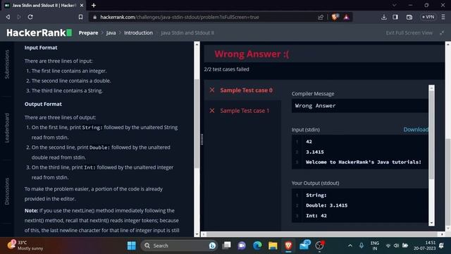 Java Hacker Rank Solutions :"Java Stdin and out ||" ?|| Question-4 ||Sprint to 5 ⭐ Java badge ...