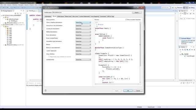 ECLIPSE IDE | How To Set Default Chain Brackets To New Line - смотреть видео онлайн от «Java ...