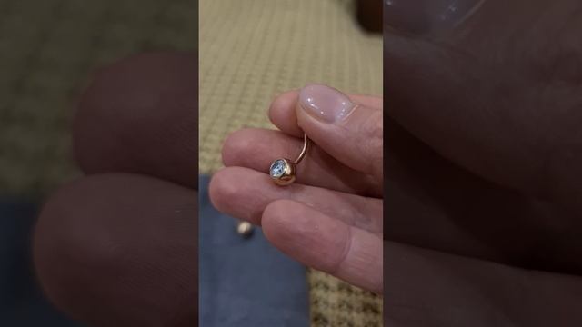 Пирсинг в пупок золото 585