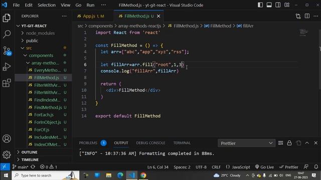 Part-47: fill() method with array or array of objects uses in react js | like subscribe reactjs ...