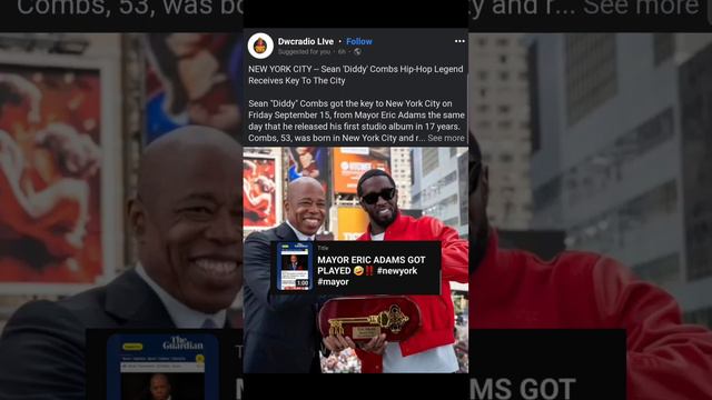 MAYOR ERIC ADAMS GAVE DIDDY KEYS TO NEW YORK CITY 🤣🥴‼️ #ericadams