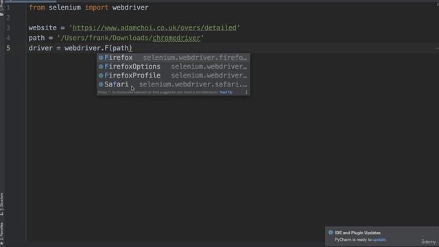 5. Introduction to Selenium 4. Importing Libraries and Creating The Driver