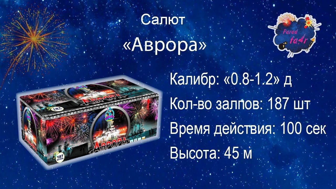 Салют "АВРОРА" (187 залпов, калибр "0.8-1.2")