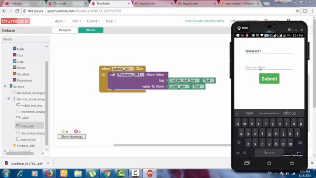 How To Add Paytm Payment Screen to Thunkable || Link to firebase || Add point system in app part ...