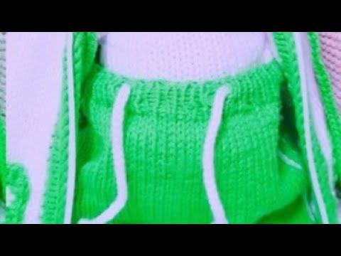 Как провязать дырки для шнурка в патентной резинке.