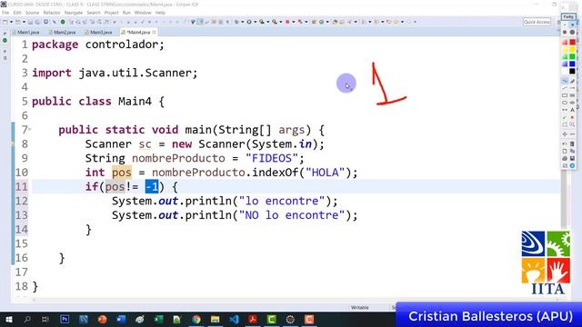 Metodo indexof y lastIndexOf Clase String en JAVA – смотреть онлайн ...