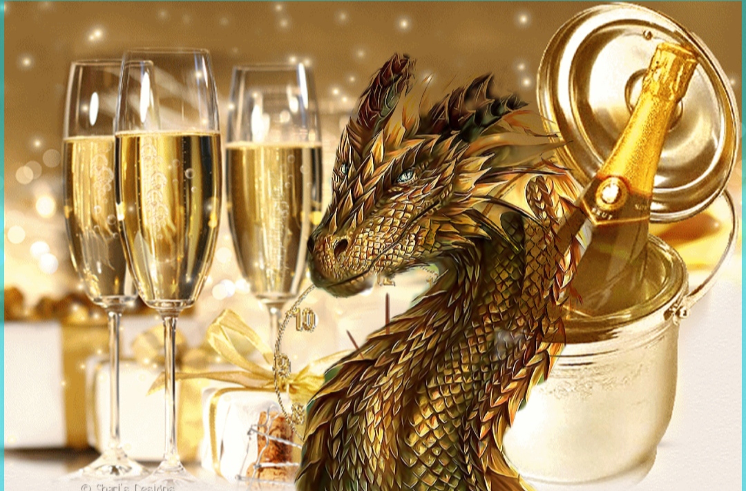 🦕 🎶С новым годом!_Дракон_Мущыкальная открытка