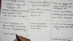 SQL Queries on Agregate functions solved examples