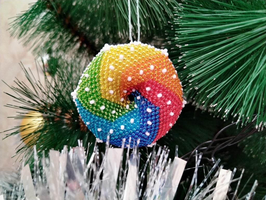 Мастер-класс "Радужный бублик". Мозаичное плетение. Часть 1/3.