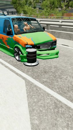 Cars vs Bollards #5.5 #shorts #beamng #beamng_drive #beamng_drive_mods #beamng_mod #beamng_crashes