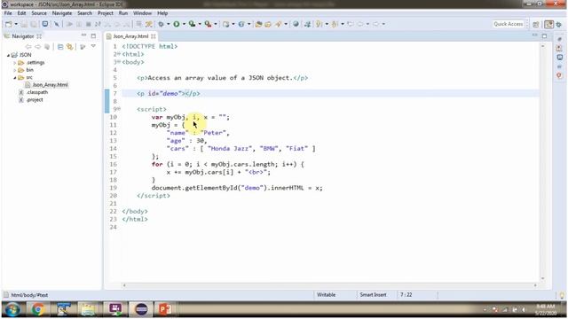 How to use a for loop to get JSON Array values | JSON Tutorial – смотреть онлайн видео от JS ...