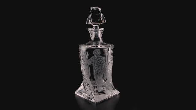 Набор для виски со штофом Русский лес 6 стаканов Премиум (Ручная гравировка)