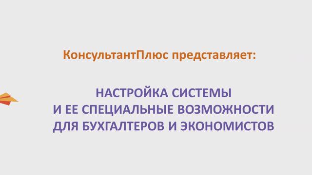 Настройка системы и ее специальные возможности для бухгалтеров и экономистов