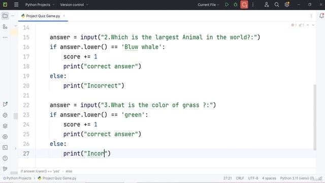 Day 12 - 17 - Project Quiz Game