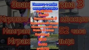 Немного о моём аккаунте в пабге #shorts