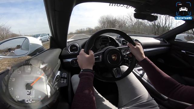 415HP PORSCHE 718 CAYMAN S 293km/h AUTOBAHN vs VW GOLF R by AutoTopNL ...