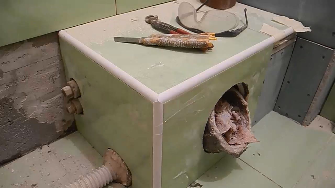 Укладка плитки на заваленные стены до 10 см.  ч.6