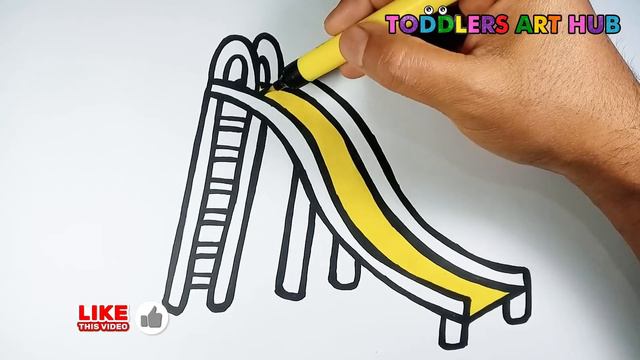 How to Draw a Playground Slide Step by Step Easy | Simple Slide drawing ...