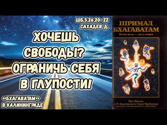 Хочешь СВОБОДЫ? Ограничь себя в глупости! Сахадев д. ШБ.5.26.20–21