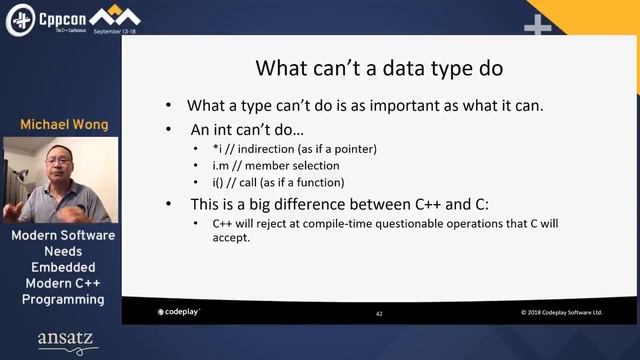 Modern Software Needs Embedded Modern C++ Programming - Michael Wong - CppCon 2020