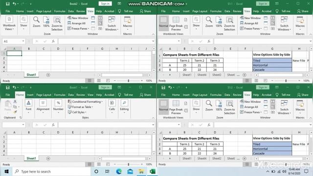 MS Excel - View & Compare Sheets - View Side By Side – смотреть онлайн ...
