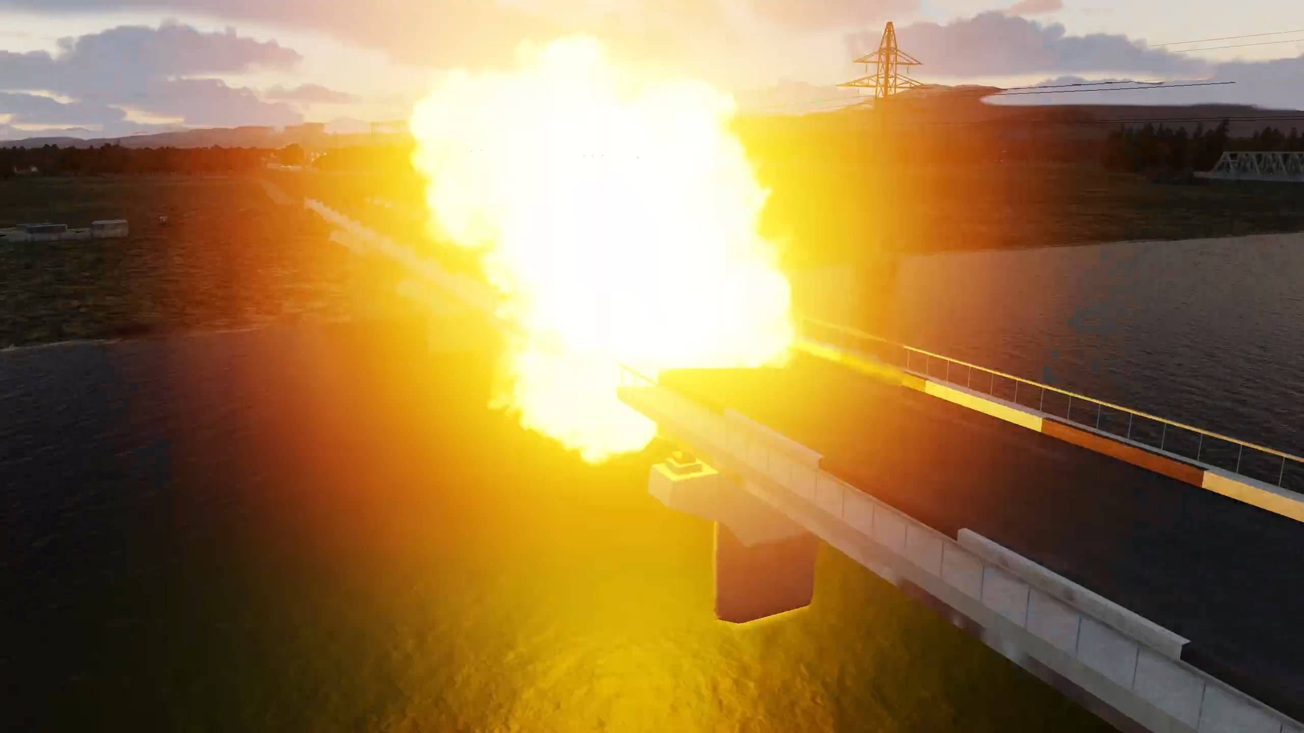 Су-25Т. Уничтожение автомобильного моста ракетой Х-25Л.