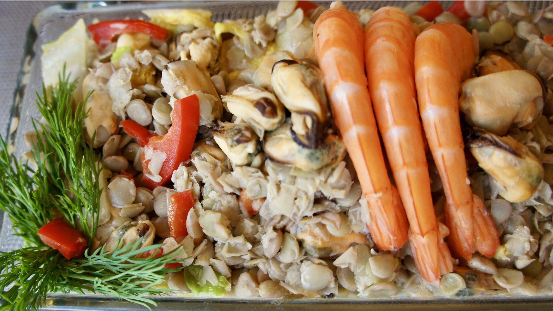 Зелёная ЧЕЧЕВИЦА с морепродуктами и пекинской капустой!