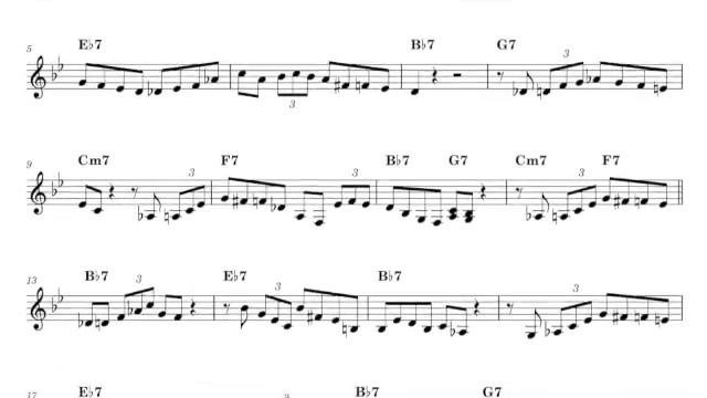 Barry Harris Jazz piano solo Transcription Blues in Bb