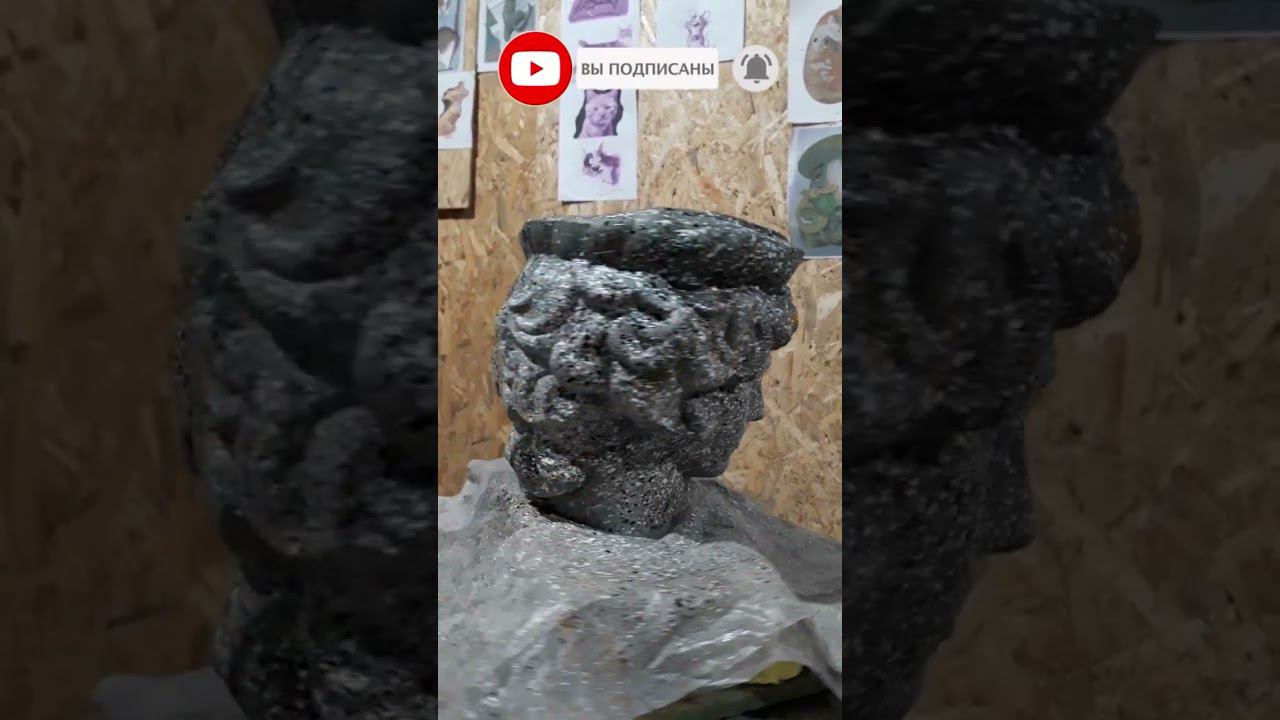 Подставка  для  цветов  в  виде  головы.  обзор.