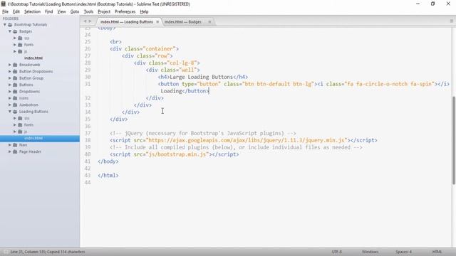 Bootstrap 3 Tutorials - 17 Loading Buttons – смотреть онлайн видео от Bootstrap Модули CSS в ...