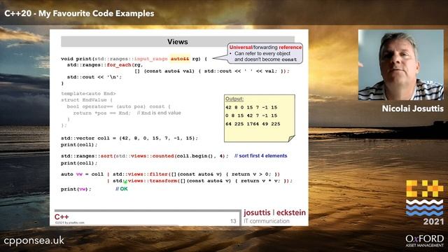 C++20 - My Favourite Code Examples - Nicolai Josuttis [ C++ on Sea 2021 ]