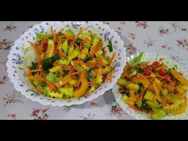 Корейский салат с кабачками. Очень вкусно и полезно!