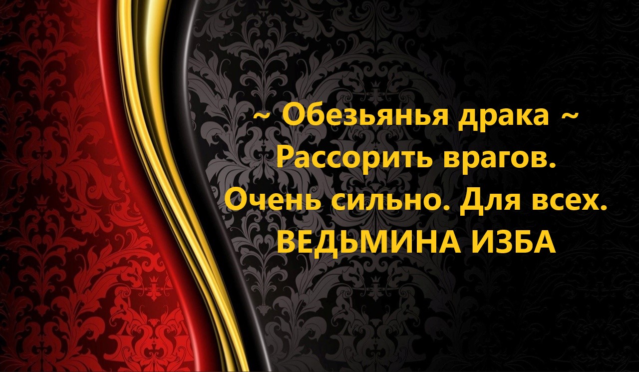 ОБЕЗЬЯНЬЯ ДРАКА. РАССОРИТЬ ВРАГОВ. ОЧЕНЬ СИЛЬНО. ДЛЯ ВСЕХ..АВТОР: ИНГА ХОСРОЕВА