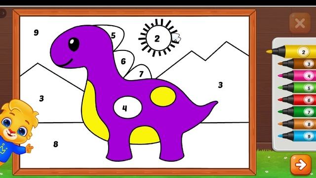 Веселая раскраска 2. Раскрашиваем по цифрам. На Русском.