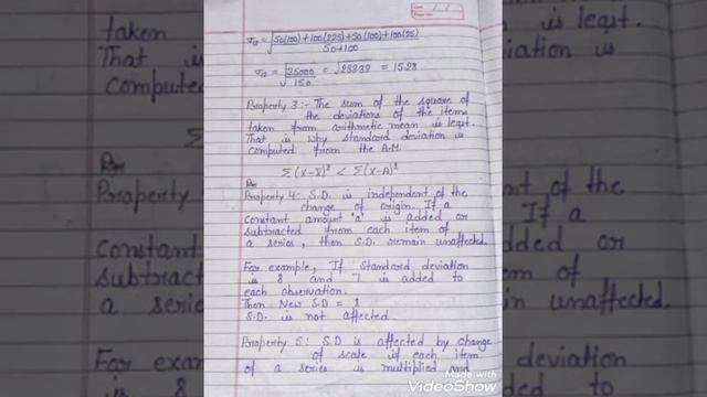 #Properties of standard Deviations#