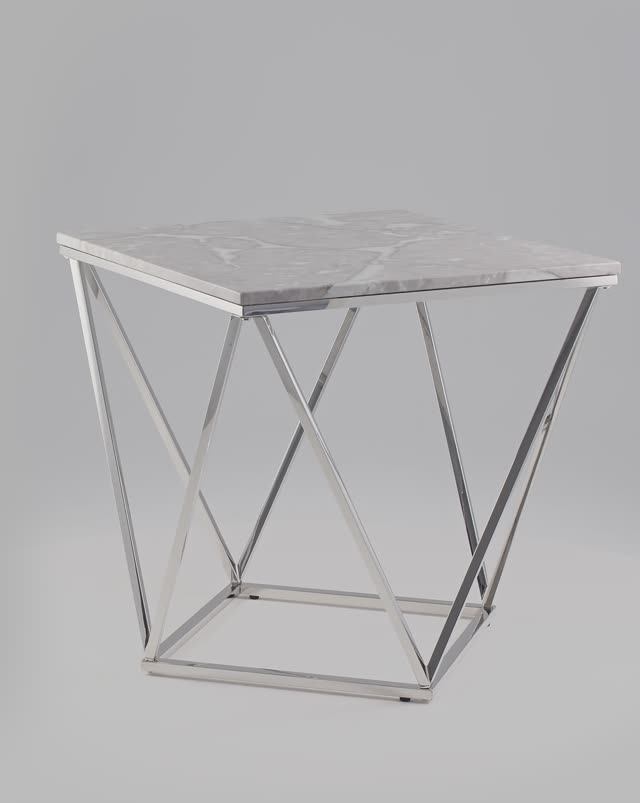 Журнальный столик Авалон 61*61. Журнальный стол со столешницей из искусственного мрамора