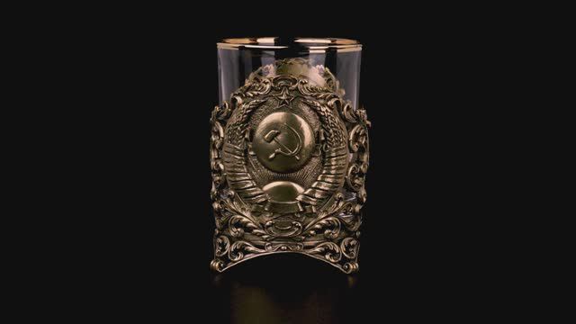 Бокал для виски СССР (Латунь, стекло)