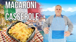 Macaroni and Cheese Recipe, meat, mushrooms. Macaroni casserole.