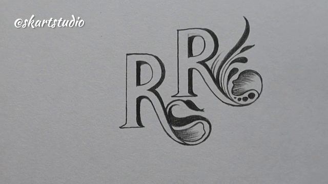 How to make tattoo drawing of Double (R) with pencil || Amazing drawing ...