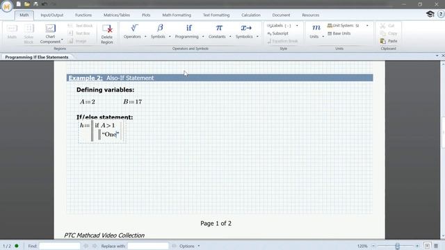 Programming: Writing if/else Statements in Mathcad Prime смотреть ...