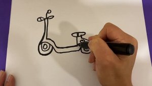 Bolalar uchun gul skuterlarni chizis / Drawing scooter vespa for kids /Рисование самокат для детей