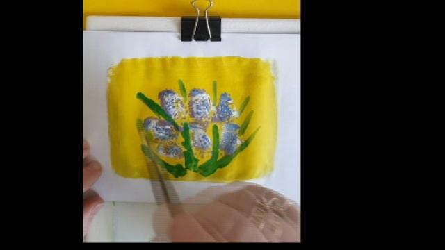 Рисуем цветы с помощью зубной щетки, легко и просто