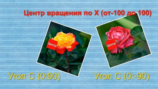 Продолжение центра вращения по Х.  (от100 до -100), (от-100 до 100)
(от-100 до 100
PTE AV Studio