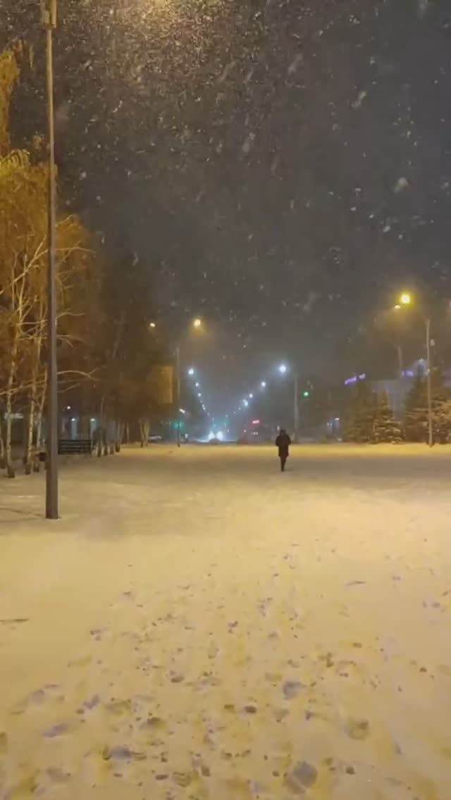 Зима уже здесь! Костанай пр. Аль-Фараби