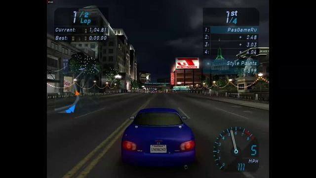 NFS Underground - Гонка 4 - Circuit - Olympic Square (без комментариев)